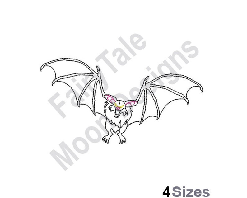 Bat Outline Machine Embroidery Design Flying Bat Embroidery - Etsy