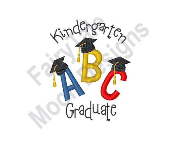 Kindergarten Graduation Machine Embroidery Design - Etsy