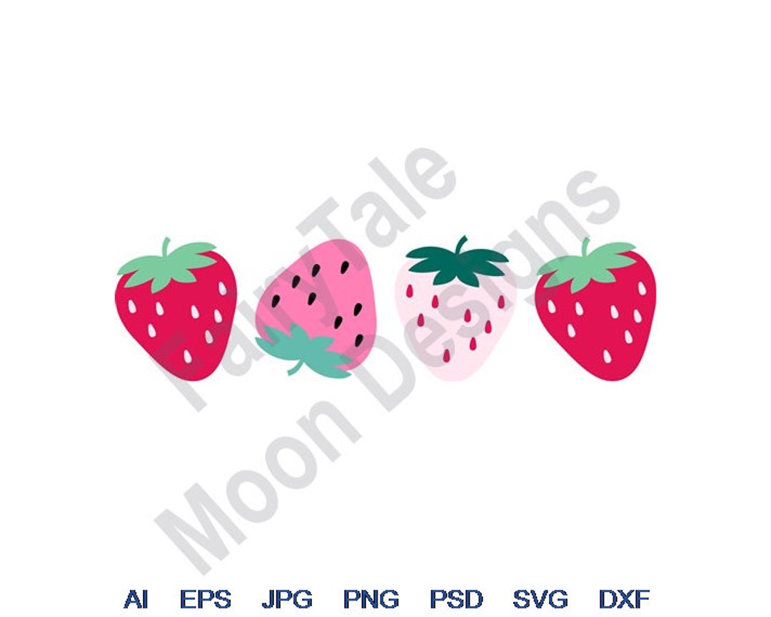 Strawberry Fruit - Svg, Dxf, Eps, Png, Jpg, Vector Art, Clipart, Cut ...