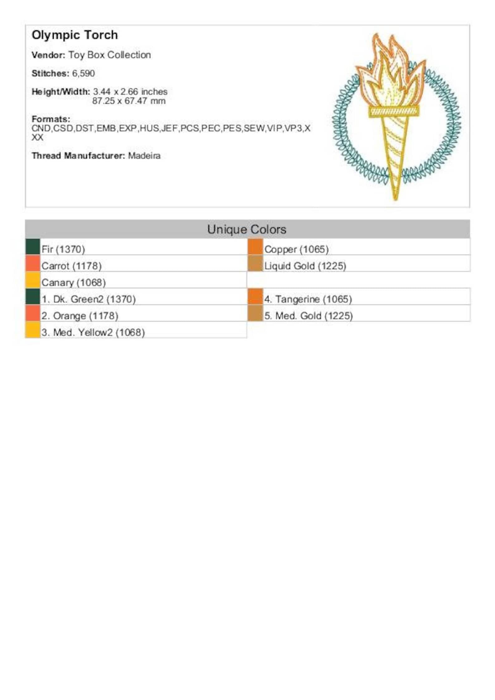 Olympic Torch Outline Machine Embroidery Design Olympic - Etsy