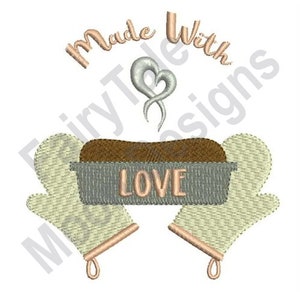 Made With Love - Machine Embroidery Design, Baking Bread Pan Embroidery ...