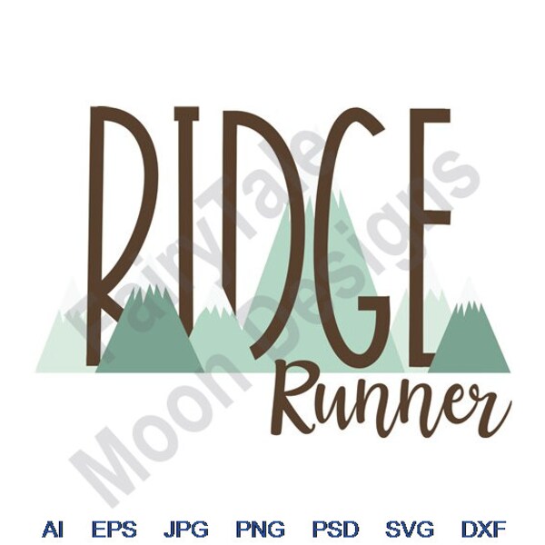 Runner Mountain Svg - Etsy