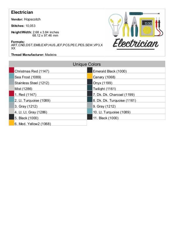Electrician Tools Machine Embroidery Design Plier - Etsy