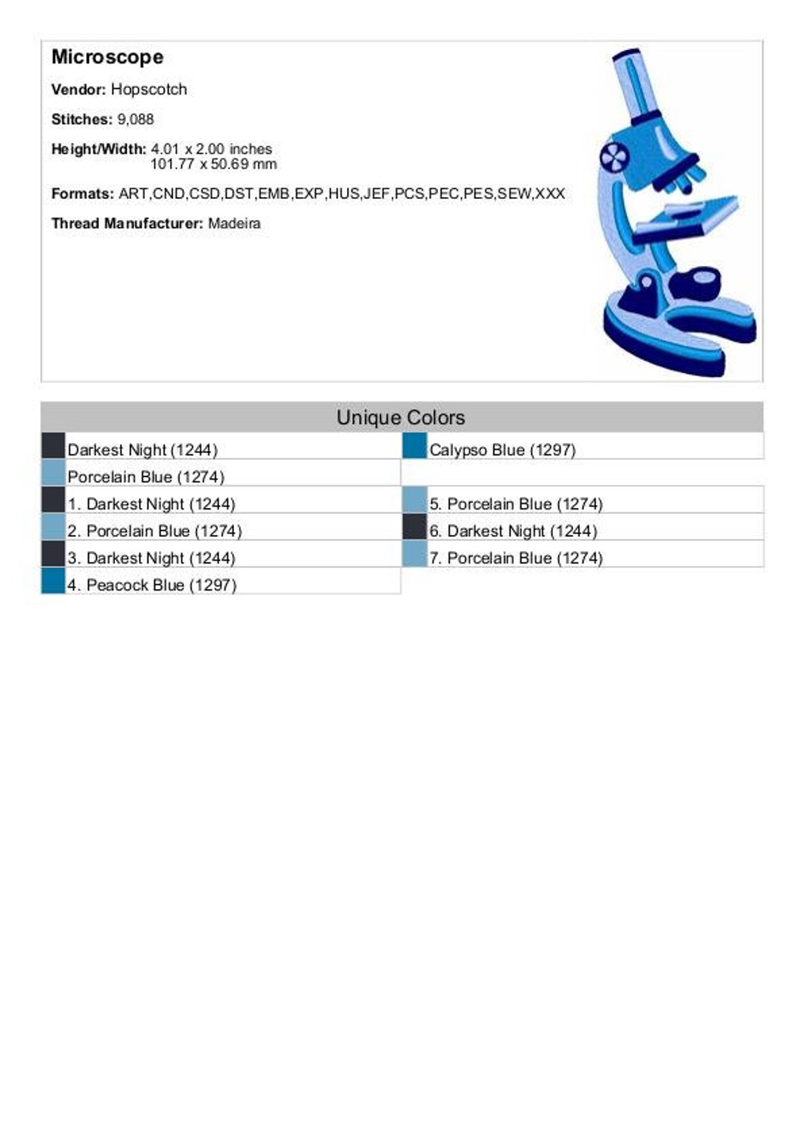 Microscope Machine Embroidery Design Science Microscope | Etsy
