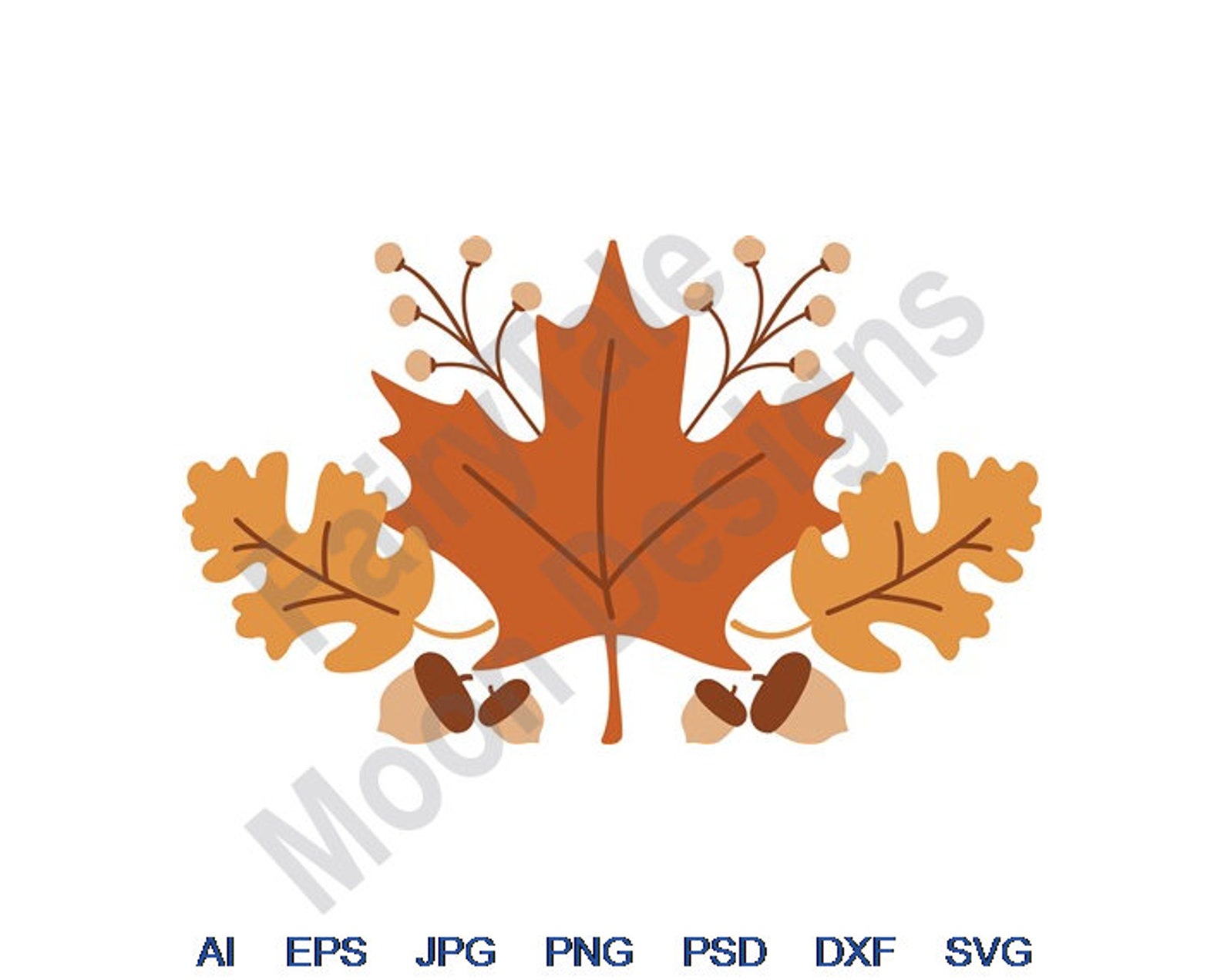 Autumn Leaves Svg Dxf Eps Png Jpg Vector Art Clipart | Etsy