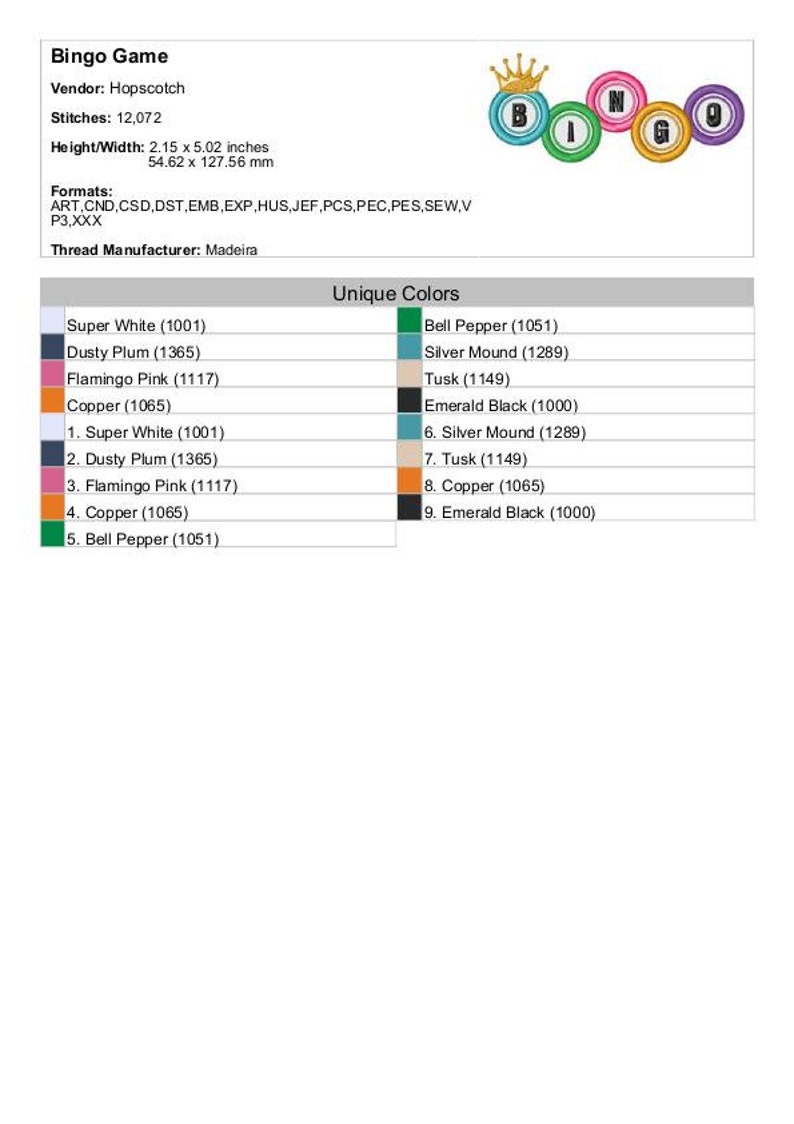 Bingo Game - Machine Embroidery Design, Lucky Bingo Balls Embroidery ...