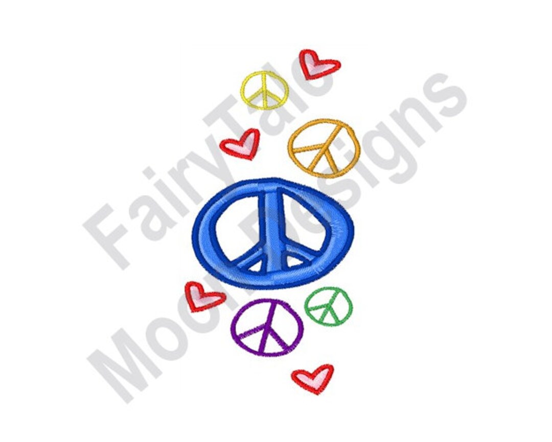 Peace Symbols - Machine Embroidery Design, Peace Sign Embroidery ...
