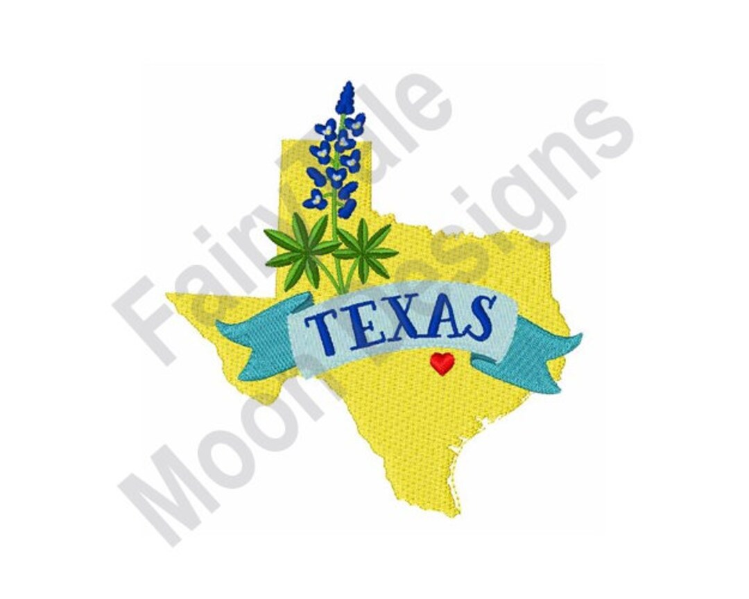 Texas State Map - Machine Embroidery Design, Texas the Lone Star State ...