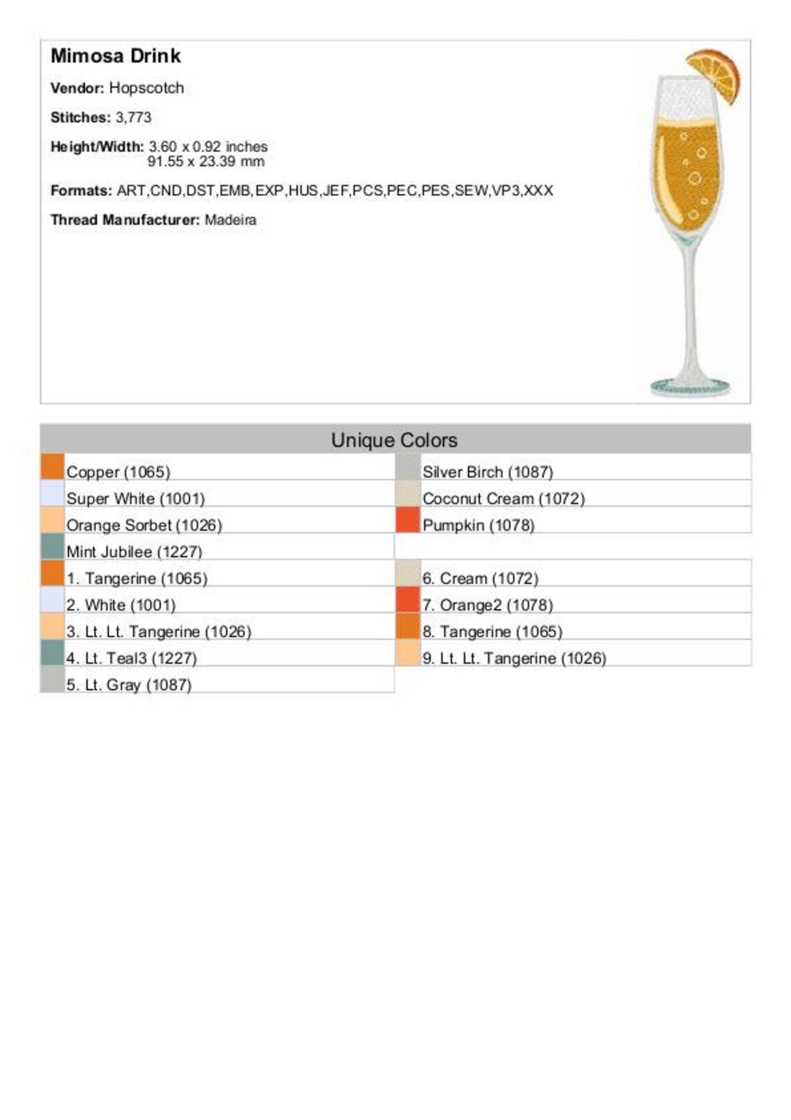 Mimosa Drink Machine Embroidery Design Mimosa Cocktail - Etsy
