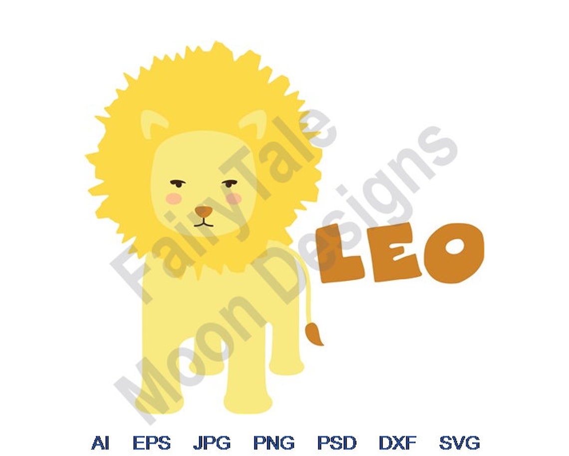 Leo Svg Dxf Eps Png Jpg Vector Art Clipart Cut File - Etsy