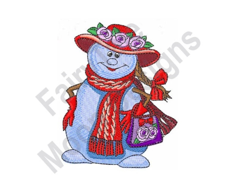Snow Lady Machine Embroidery Design Snowman Lady Embroidery - Etsy