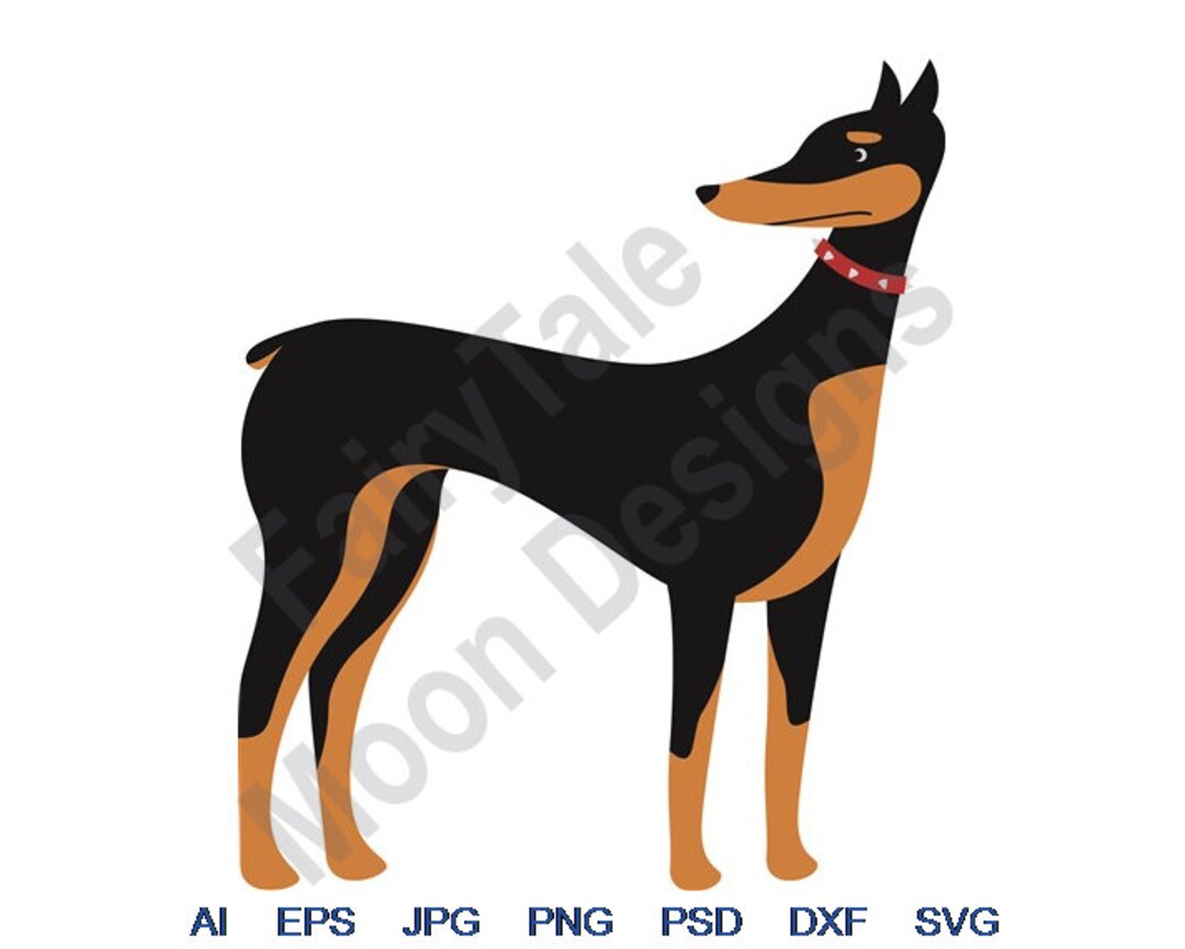 Doberman Svg Dxf Eps Png Jpg Vector Art Clipart Cut - Etsy