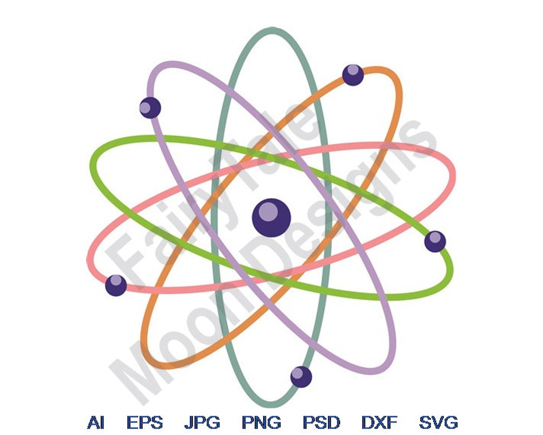 Atom - Svg, Dxf, Eps, Png, Jpg, Vector Art, Clipart, Cut File ...