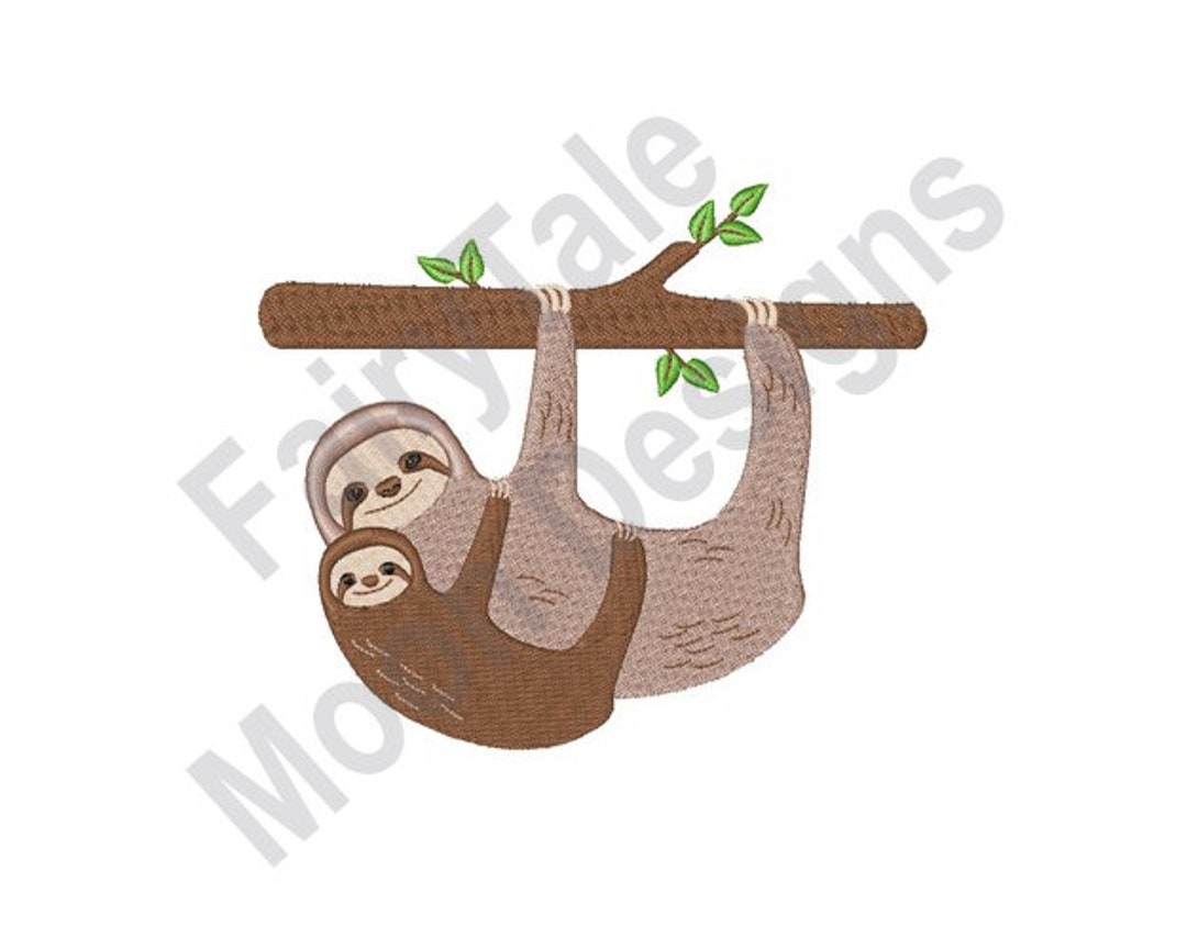 Hanging Sloth - Machine Embroidery Design, Sloth Embroidery Pattern ...