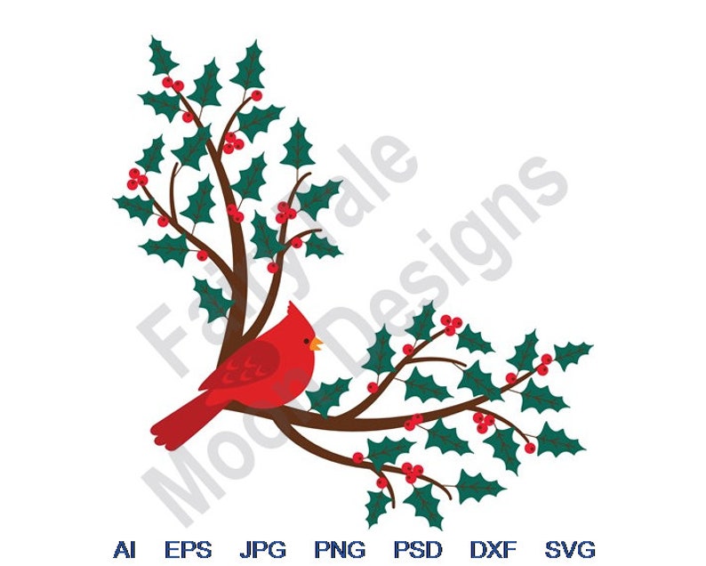 Christmas Cardinal Svg Dxf Eps Png Jpg Vector Art - Etsy