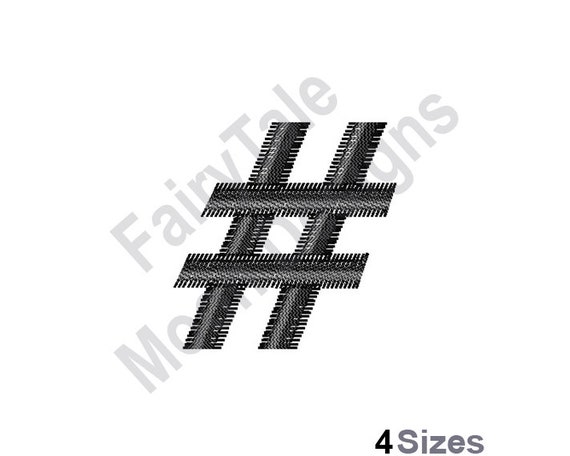 Pound Sign Machine Embroidery Design Number Sign Embroidery | Etsy