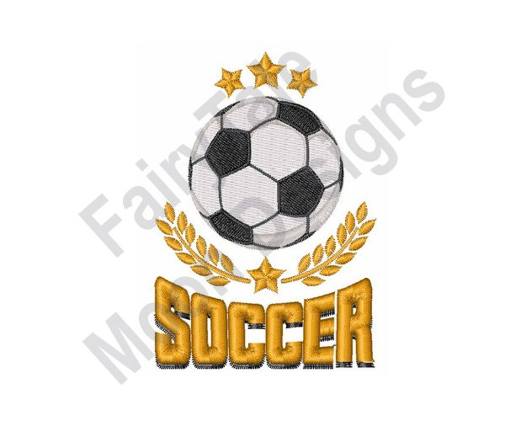 Soccer Machine Embroidery Design, Soccer Ball Laurel Embroidery Design ...