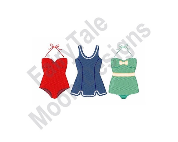 Women's Bathing Suits Machine Embroidery Design | Etsy