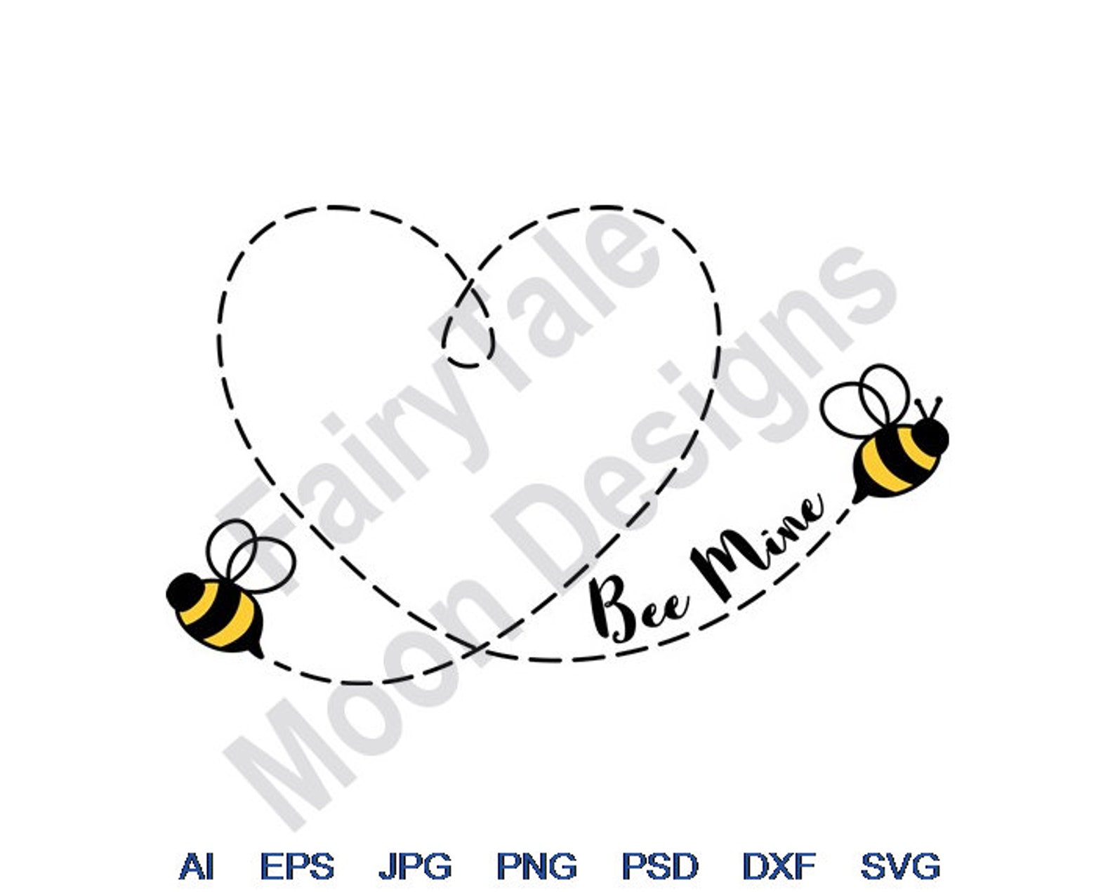 Bee Mine Svg Dxf Eps Png Jpg Vector Art Clipart Cut | Etsy
