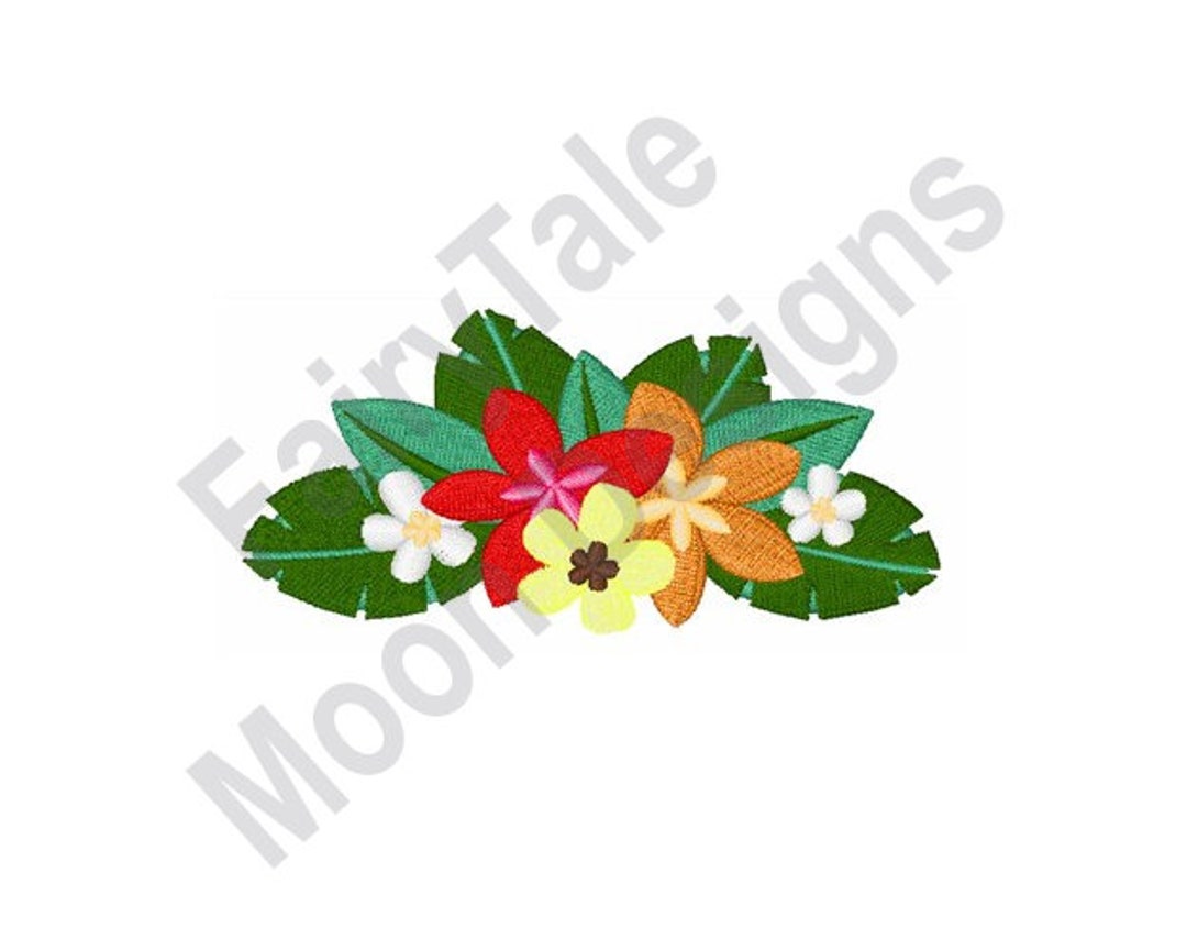 Hawaiian Flowers - Machine Embroidery Design, Tropical Flowers ...
