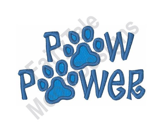 Paw Power Machine Embroidery Design Dog Pawprints | Etsy