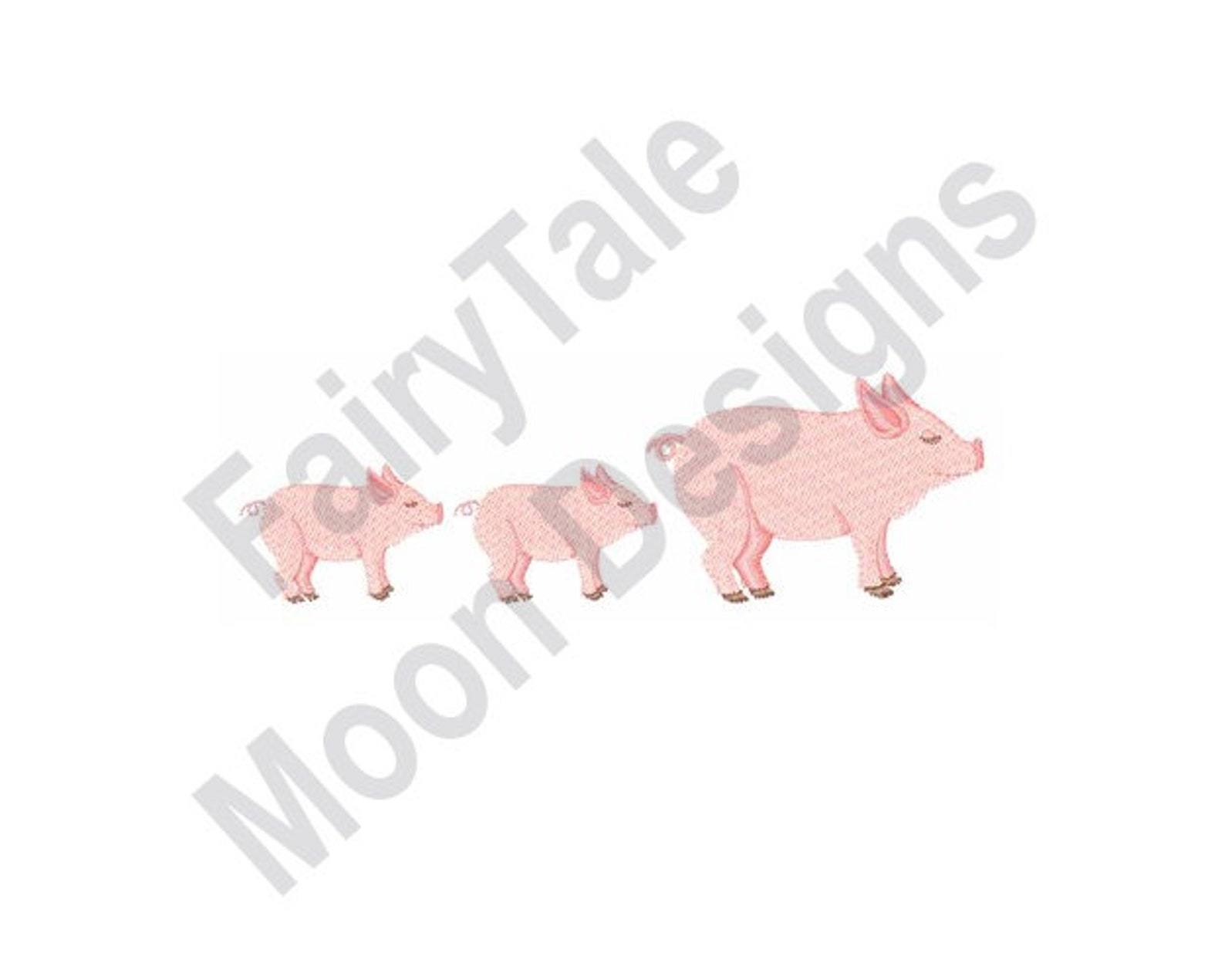 Pig & Piglets Machine Embroidery Design Pig Family - Etsy