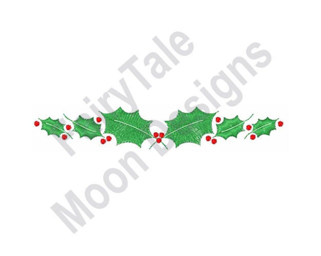 Holly Border Machine Embroidery Design, Holly Border Embroidery Pattern ...