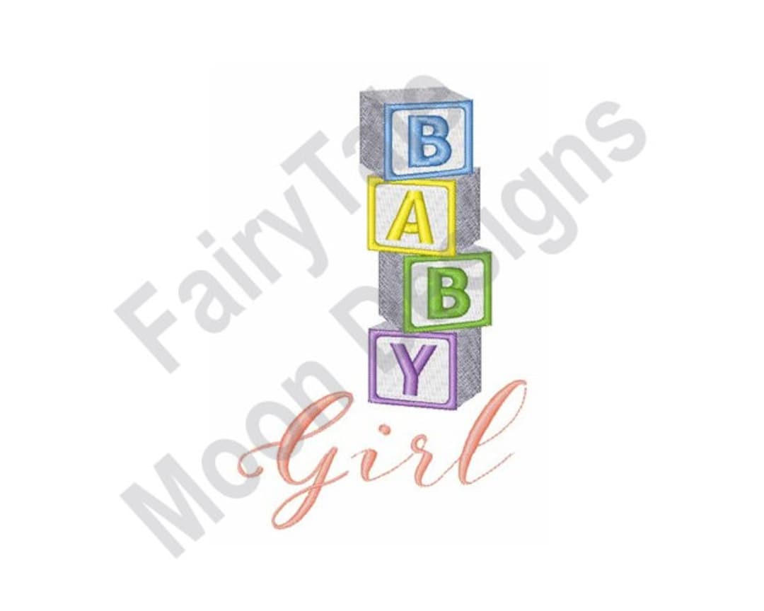 Baby Girl Machine Embroidery Design, Baby Letter Blocks Embroidery ...