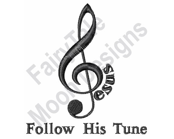 Jesus Musical Note Machine Embroidery Design Treble Clef | Etsy