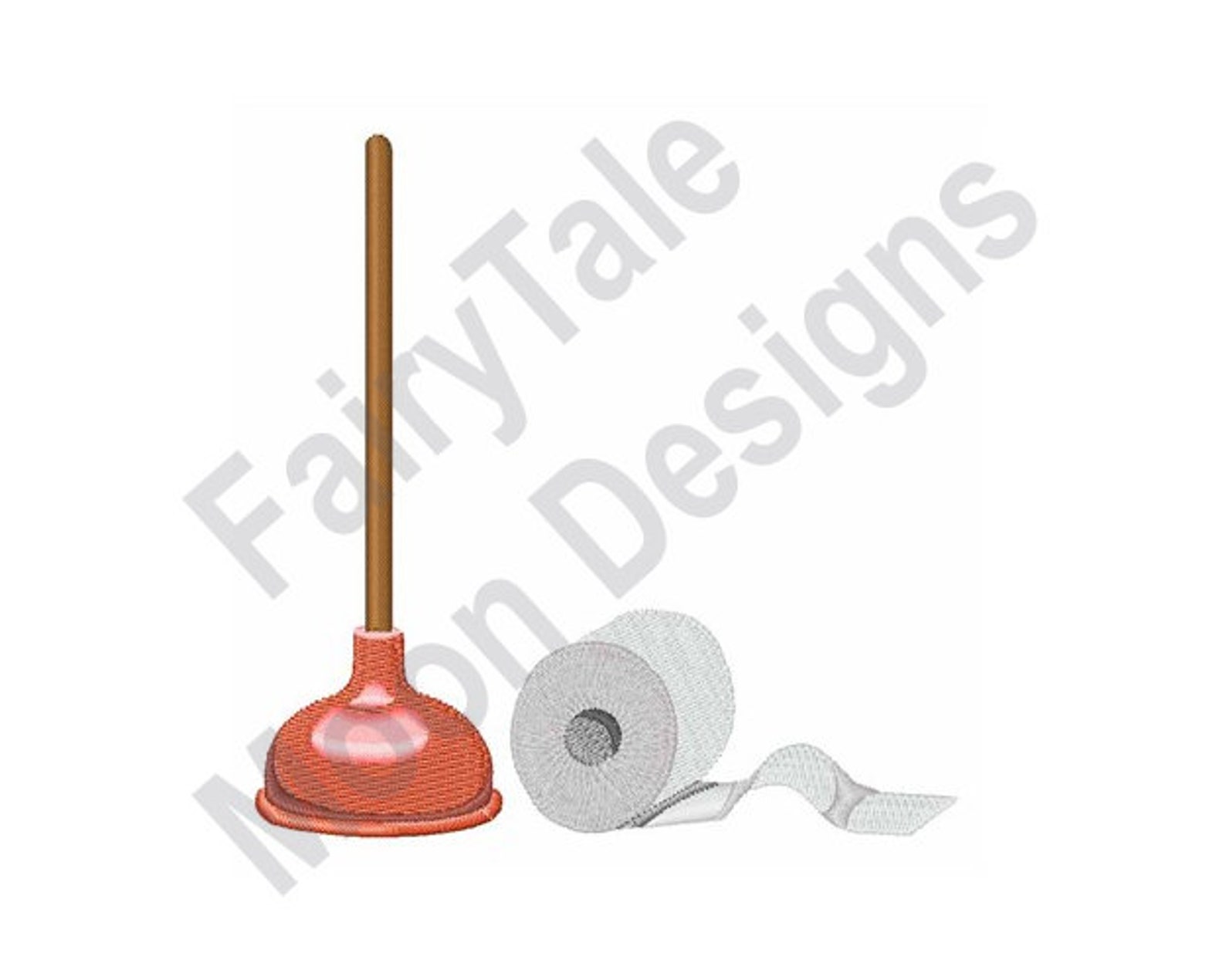 Toilet Plunger Machine Embroidery Design Toilet Paper - Etsy