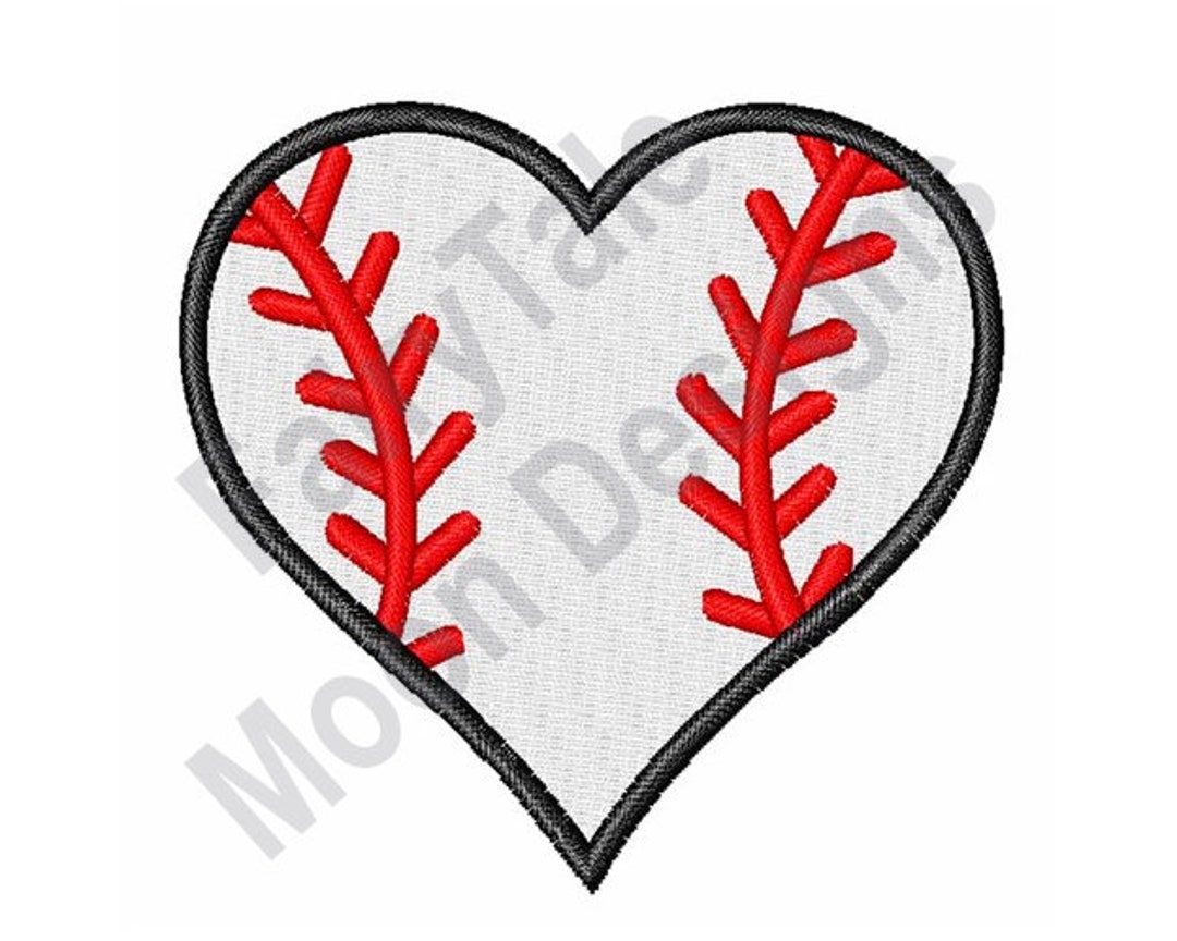 Baseball Heart - Machine Embroidery Design, Heart Shaped Baseball ...