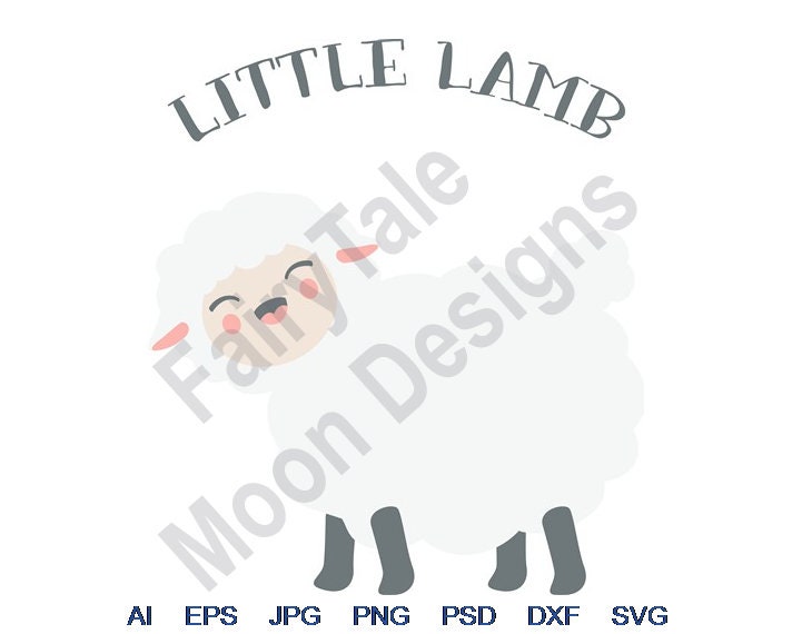 Little Lamb Svg Dxf Eps Png Jpg Vector Art Clipart - Etsy UK