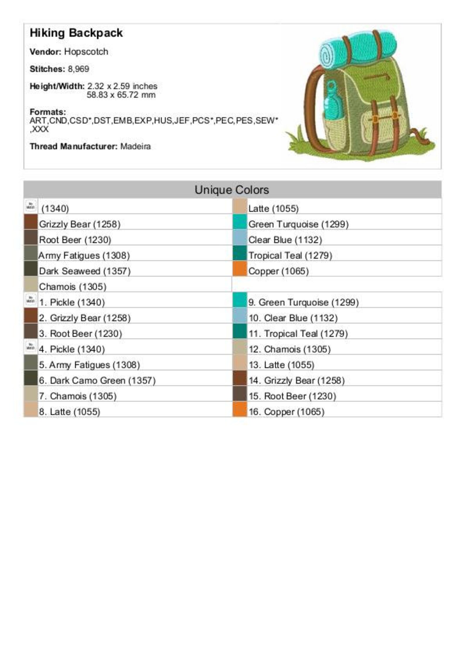 Hiking Backpack - Machine Embroidery Design, Hiker Backpack Embroidery ...