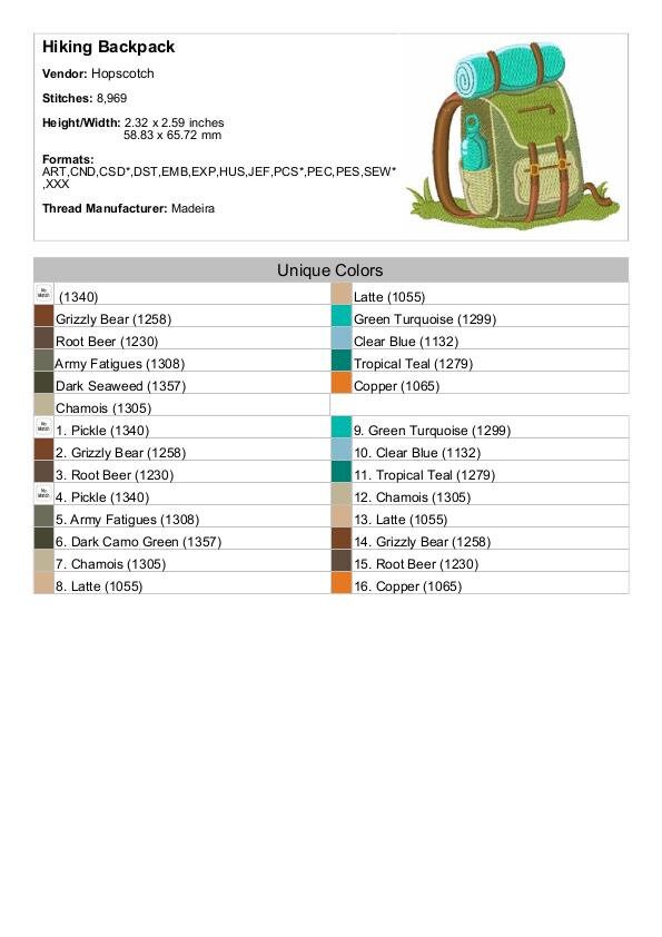 Hiking Backpack Machine Embroidery Design Hiker Backpack - Etsy