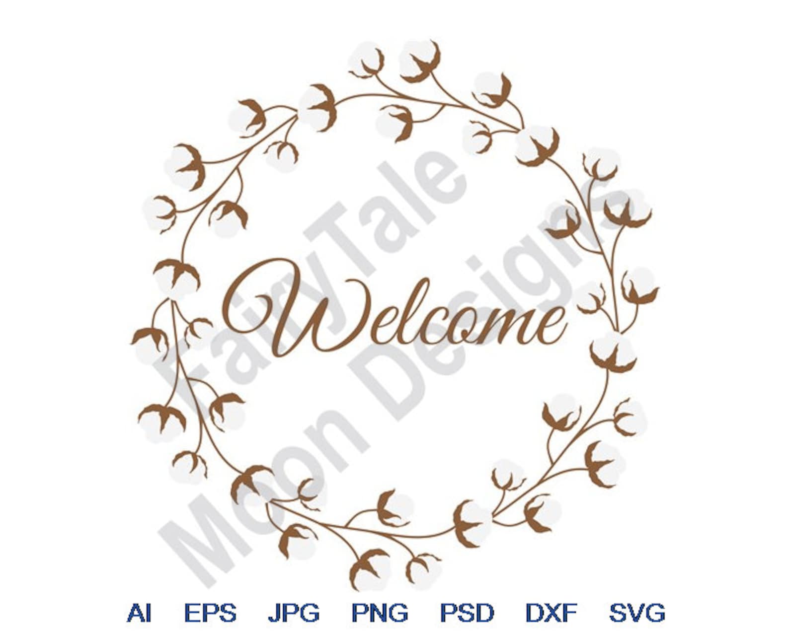 Welcome Wreath Svg Dxf Eps Png Jpg Vector Art Clipart - Etsy