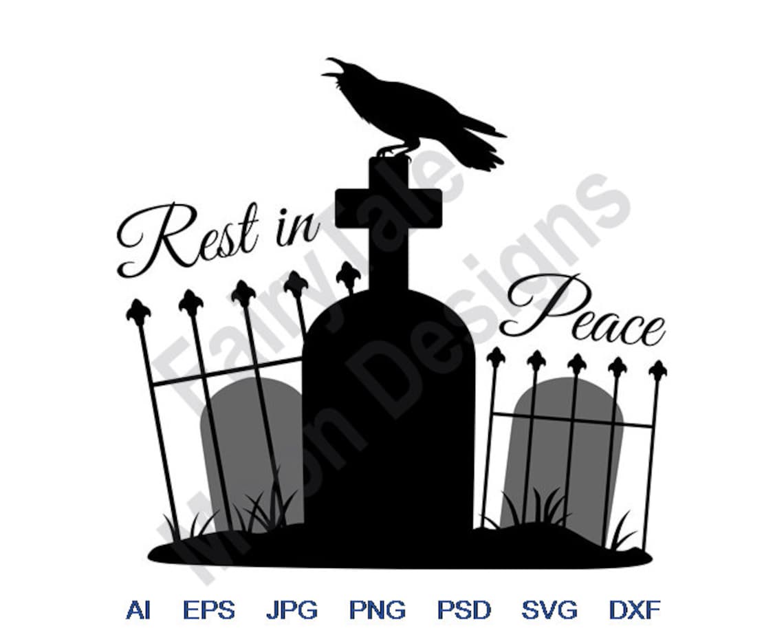 Rest in Peace Svg Dxf Eps Png Jpg Vector Art Clipart - Etsy