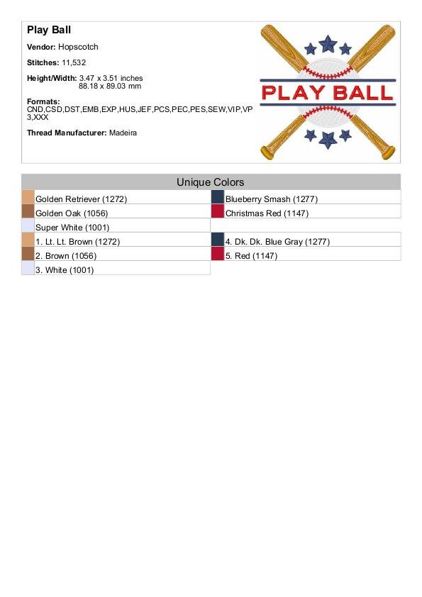 Play Ball Baseball and Bat - Machine Embroidery Design, Split Baseball ...