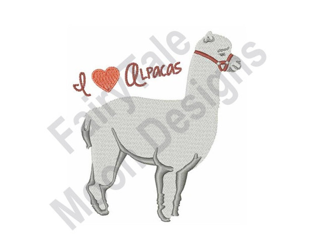 I Love Alpacas Machine Embroidery Design, Alpaca Embroidery Pattern - Etsy