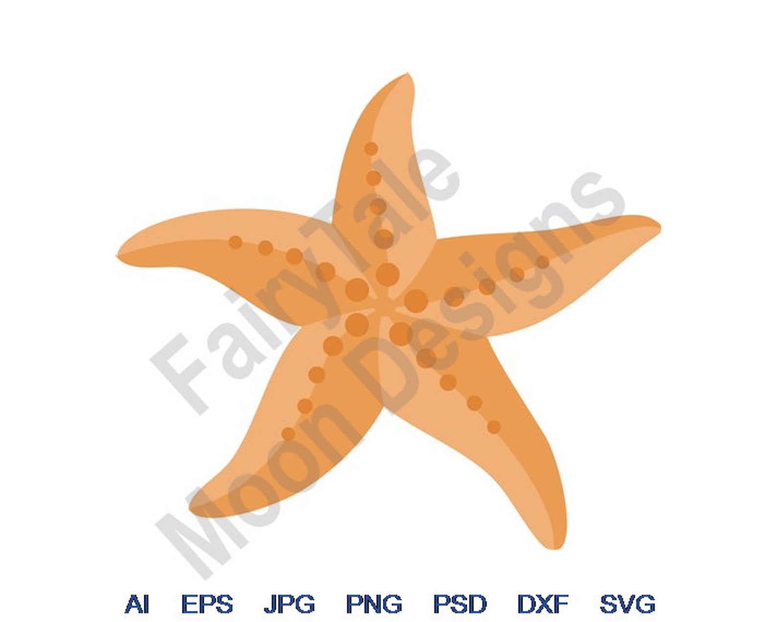 Starfish Svg Dxf Eps Png Jpg Vector Art Clipart Cut - Etsy