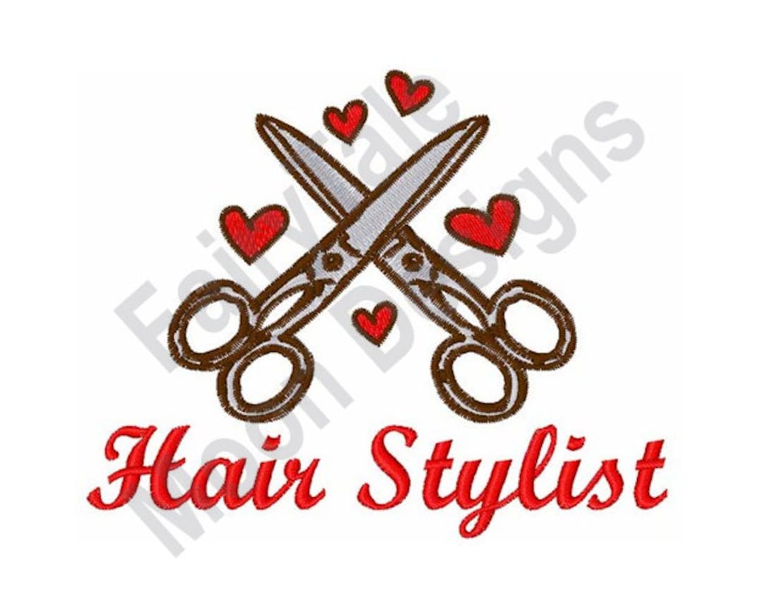 Hair Stylist Machine Embroidery Design, Hairdresser Scissors Embroidery ...