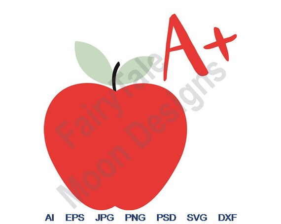 A Apple Svg Dxf Eps Png Jpg Vector Art Clipart Cut - Etsy