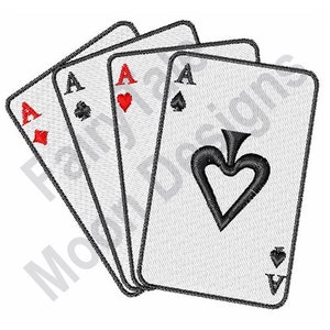 Four Aces - Machine Embroidery Design, Playing Cards Embroidery Pattern ...