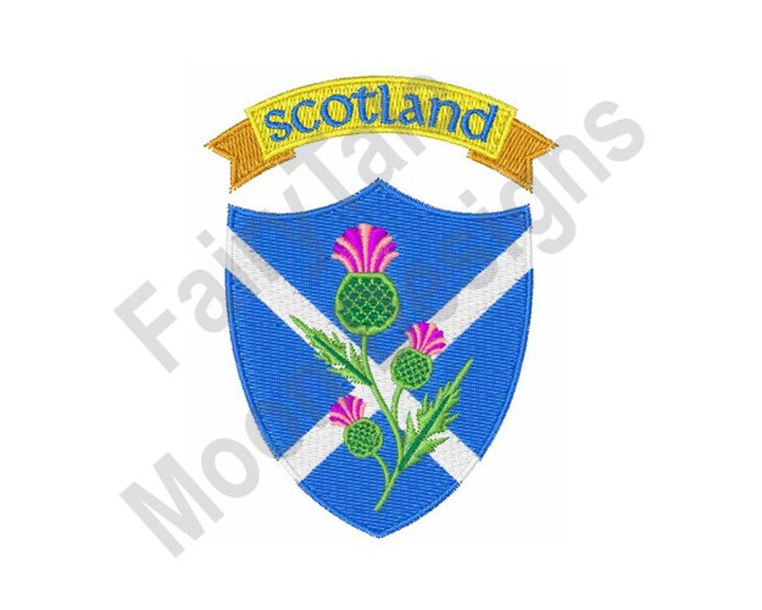 Scotland - Machine Embroidery Design, Saltire Shield Thistle Embroidery ...