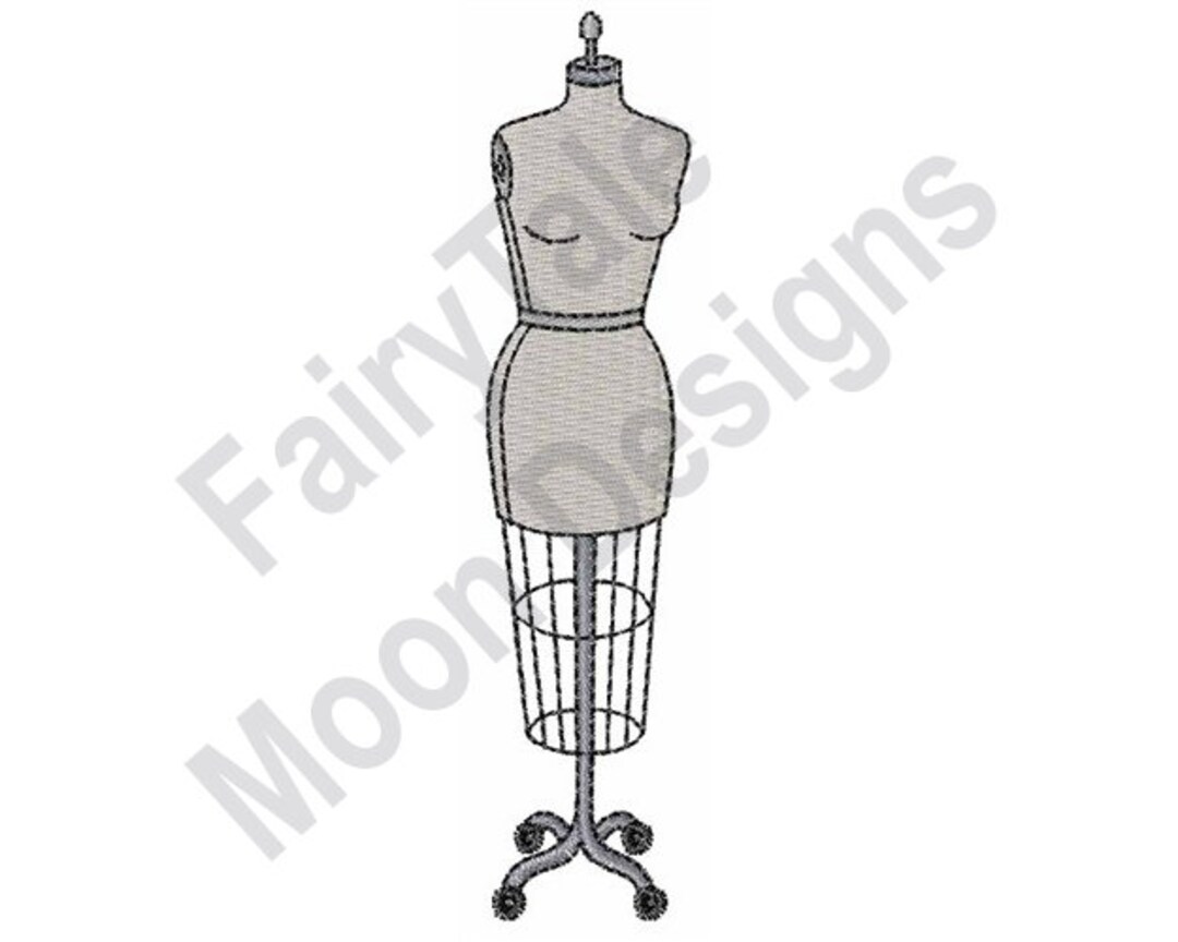 Dressmaker's Mannequin Machine Embroidery Design, Dress Form Embroidery ...