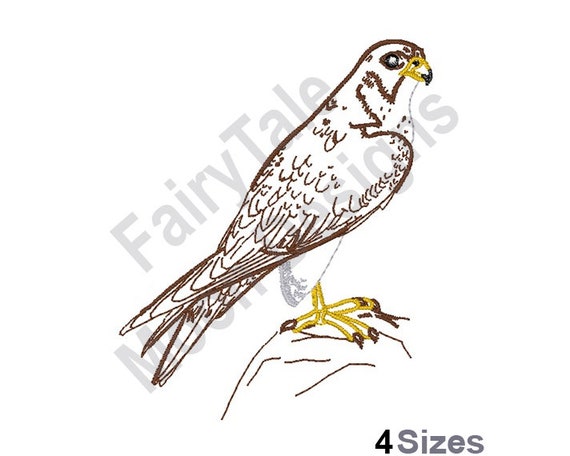 Hawk Machine Embroidery Design Hawk Outline Embroidery - Etsy