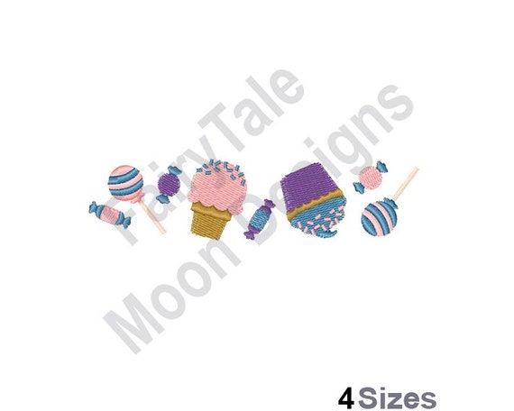 Sweets Border Machine Embroidery Design Sugar Candy | Etsy