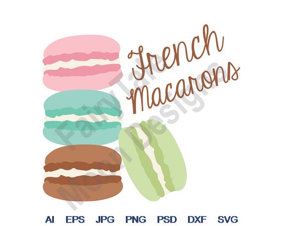 French Macarons Svg Dxf Eps Png Jpg Vector Art | Etsy