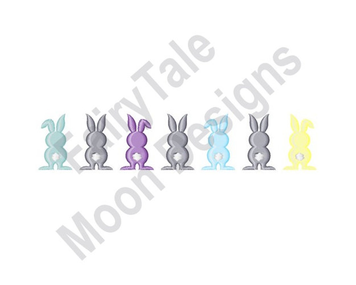 Bunny Border Machine Embroidery Design Easter Bunnies - Etsy