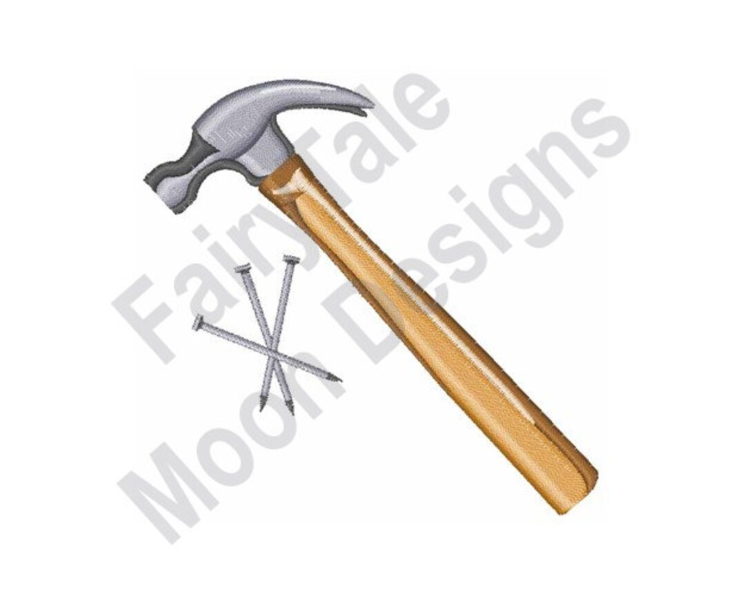 Hammer & Nails - Machine Embroidery Design, Woodworking Claw Hammer ...