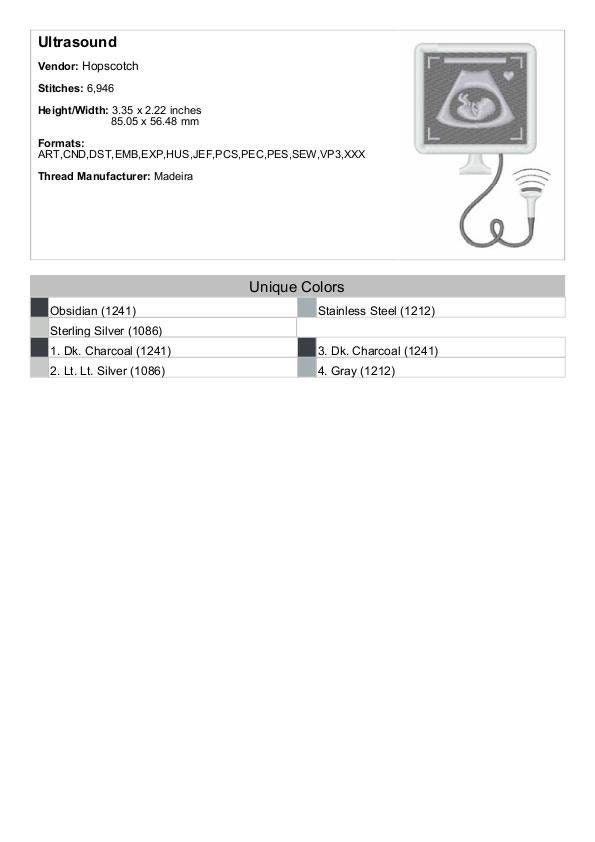 Medical Ultrasound - Machine Embroidery Design, Ultrasound Monitor ...